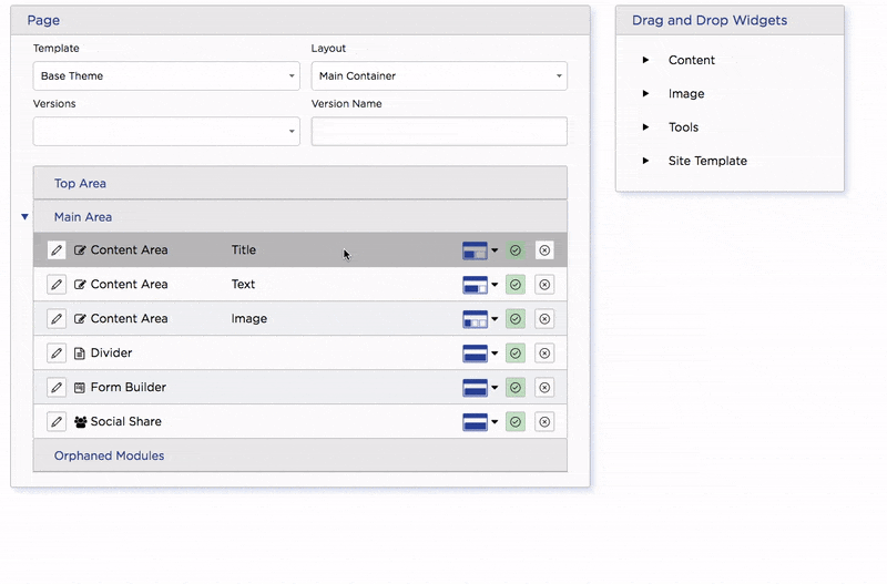 Layout Manager and Drag & Drop Widgets | Advantage CSP